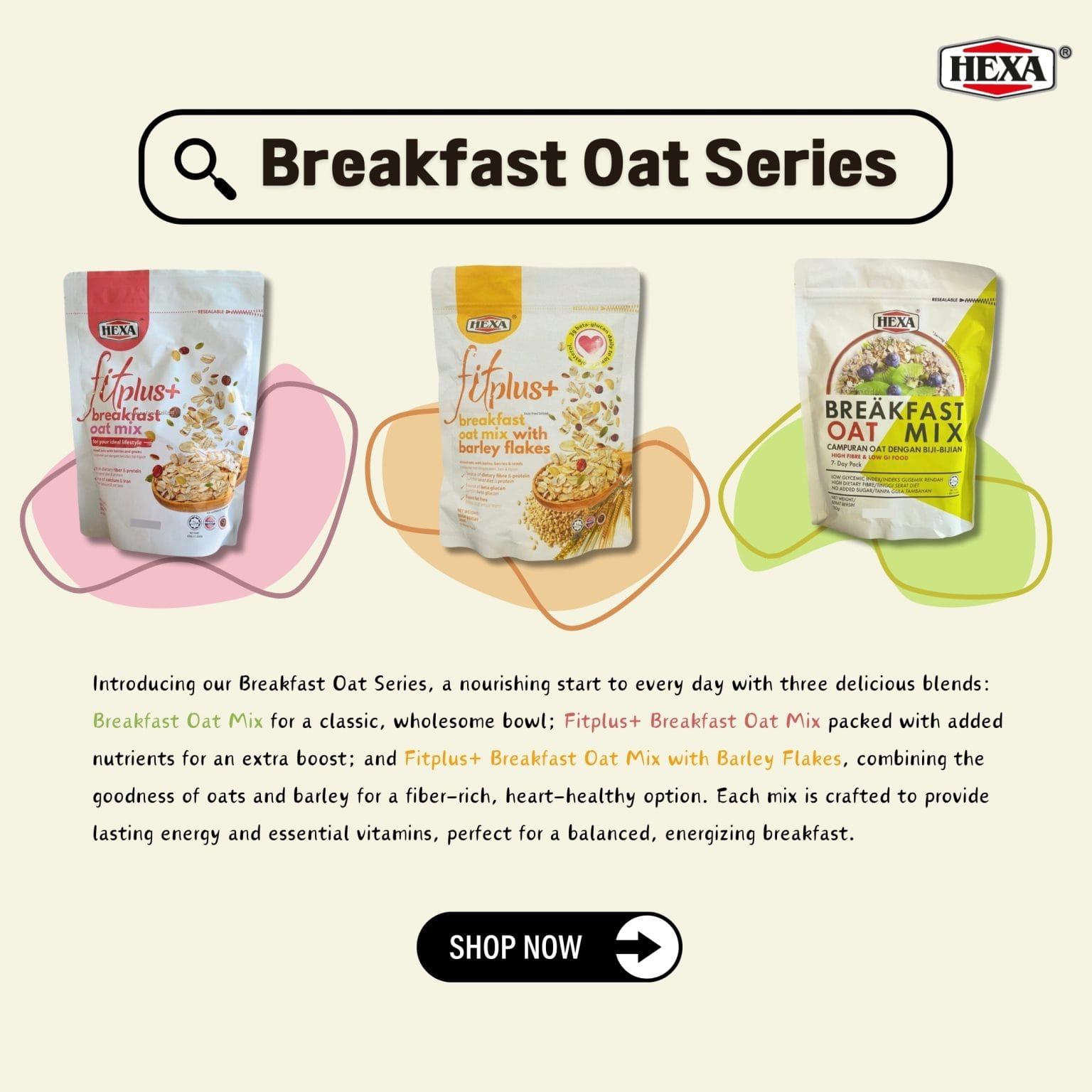 🥣 HEXA Breakfast Oat Mix Series – Your Nutritious Morning Boost! 🌞 ...